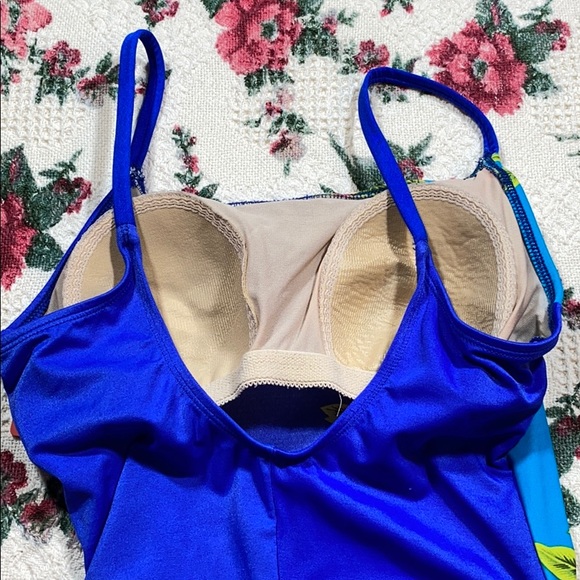 Beach Native | Swim | Beach Native Blue Swimsuit With Flowers | Poshmark